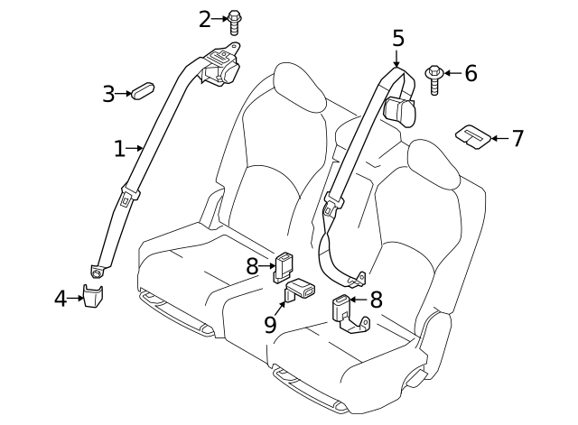 2019-2020 Infiniti QX50 Outer Belt Assembly Bolt 87850-7990B | Infiniti ...