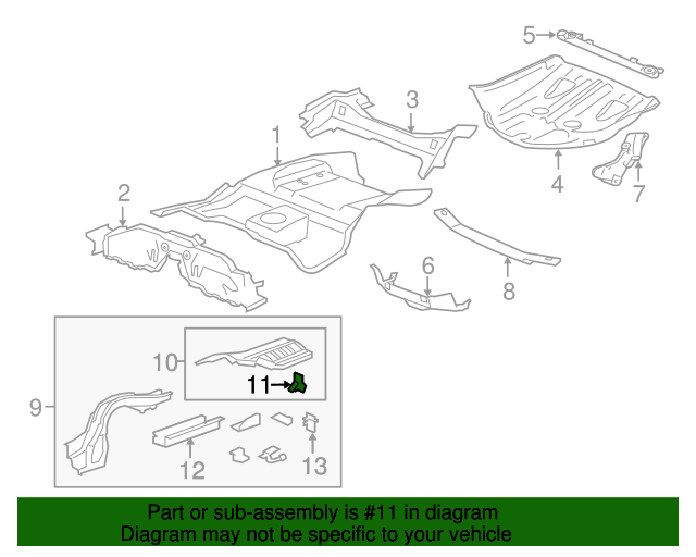 65619-TP6-A00ZZ - Gusset R Rear Panel - 2010-2015 Honda | Honda Factory ...