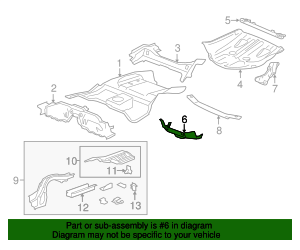 2010-2015 Honda Floor Cross-Member 65750-TP7-A00ZZ | OEM Parts Online
