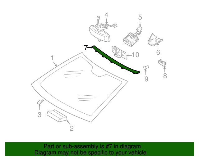2004-2009 Mercedes-Benz Upper Molding 209-670-07-22 | MB OEM Parts