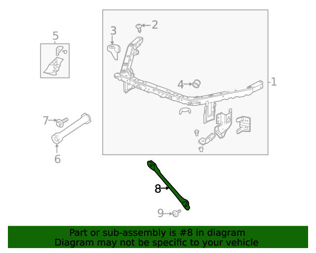 2020-2022 Cadillac Front End Sheet Metal Cross Brace 84128474 ...