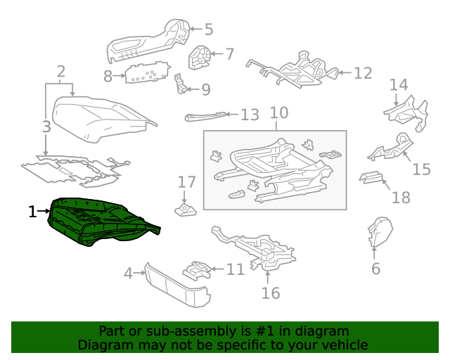 2019-2021 Lexus Seat Cushion Pad 71511-76050 | OEM Parts Online