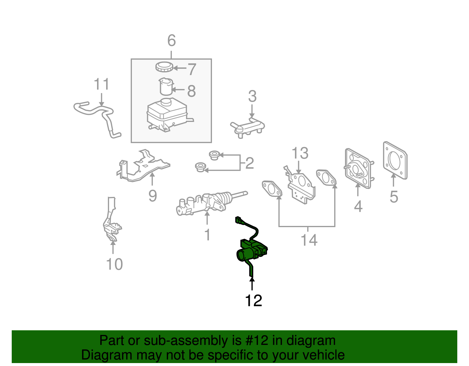 Genuine Toyota Brake Booster part# 47207-48050 for 2006-2007 Toyota ...