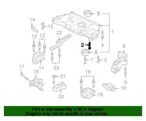 2010-2014 Volkswagen Engine Cradle Front Bolt N-105-286-02 | OEM Parts ...