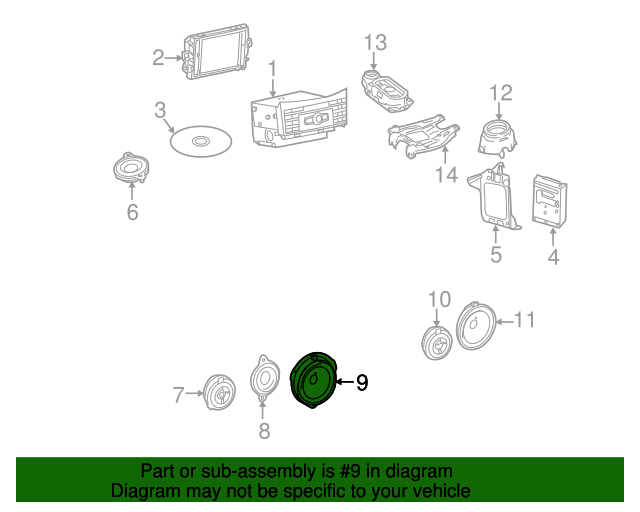 212-906-70-00 - Speaker 2010-2018 Mercedes-Benz | AutoNationParts.com