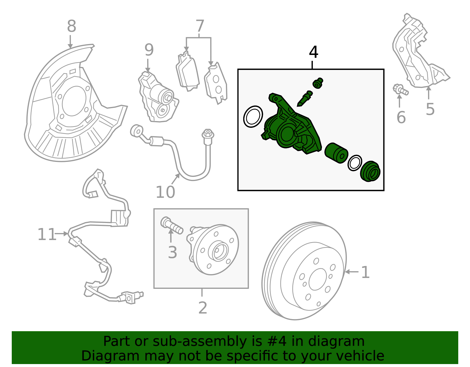 Genuine Toyota Caliper Assembly part# 47850-0R050 for 2019-2024 Toyota ...