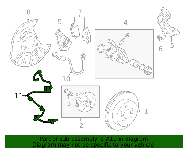 2019-2024 Toyota ABS Sensor 89544-0R020 | Camelback Toyota Parts