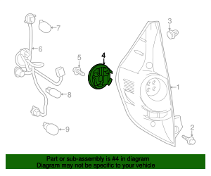 81536-52A80 - Tail Light Bulb (Rear) - 2012-2015 Toyota Prius C ...