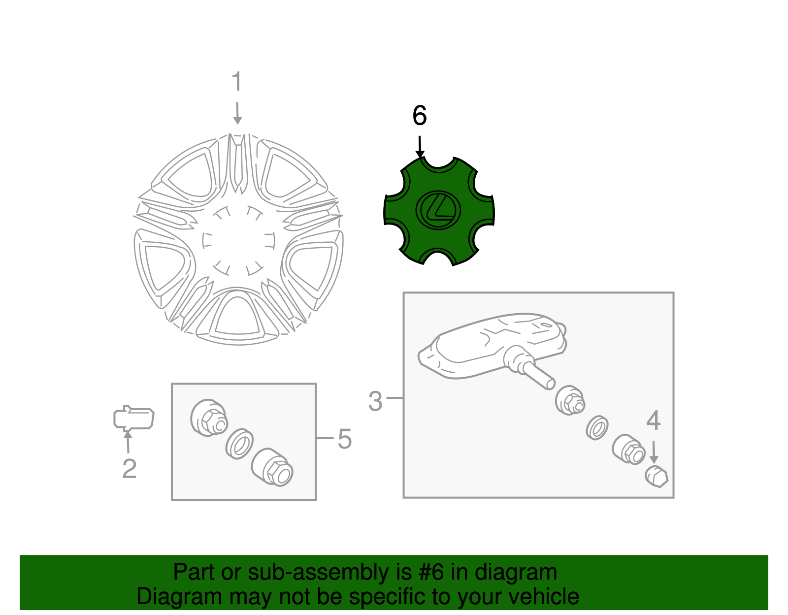 2003-2007 Lexus GX470 Center Cap 42603-60520 | OEM Parts Online