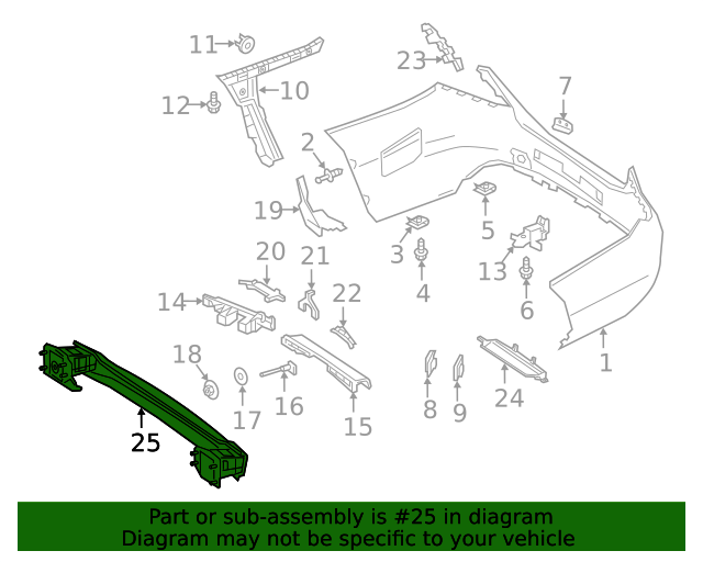 2019-2021 Mercedes-Benz Impact Bar 205-610-00-14 | MB Online Parts