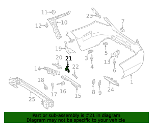 2019-2021 Mercedes-Benz Bumper Cover Support Rail Bracket 205-885-83-00 ...