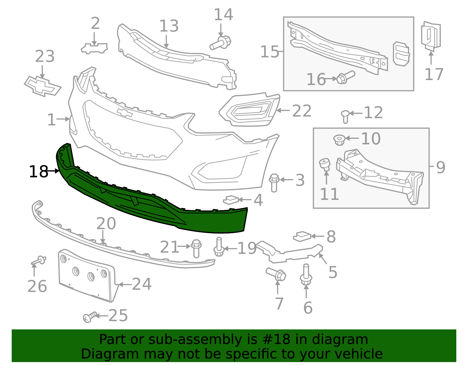 2016-2017 Chevrolet Equinox Front Lower Bumper Cover 23370461 GM ...
