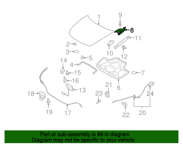2007-2015 Infiniti Hood Hinge 65400-JK00A | AutoNationParts.com
