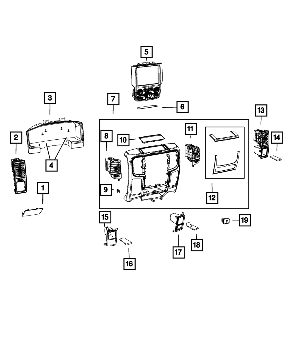 Instrument Panel Bezel for 2023-2024 Ram 1500 Classic | OEM Mopar ...