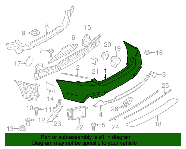 Genuine BMW 51-12-8-073-078 | Rear Bumper Cover - M Sport/PDC/PMA ...