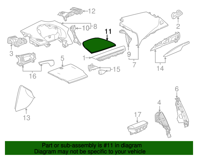 22962983 GM Jet Black Instrument Panel Cluster Hood | GM Parts Store
