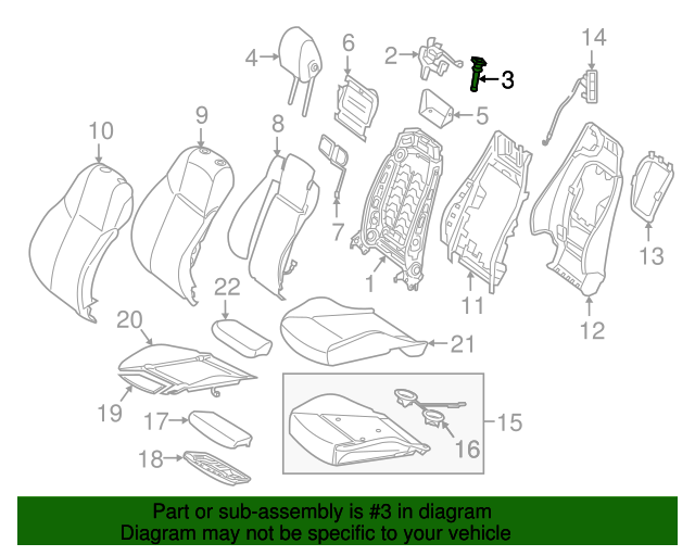 20597097019051 - Guide For Head Restraint Mercedes-Benz USA Parts