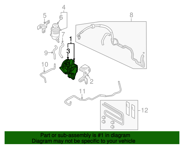 57100-2E000 - Power Steering Pump 2005-2010 Kia Sportage | Kia.Parts Store