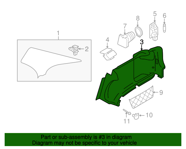 2007-2016 Volvo S80 Trunk Side Panel 30721343 | OEM Parts Online