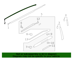 2020 Subaru Outback Upper Molding 62186AN03A | Subaru Parts Store