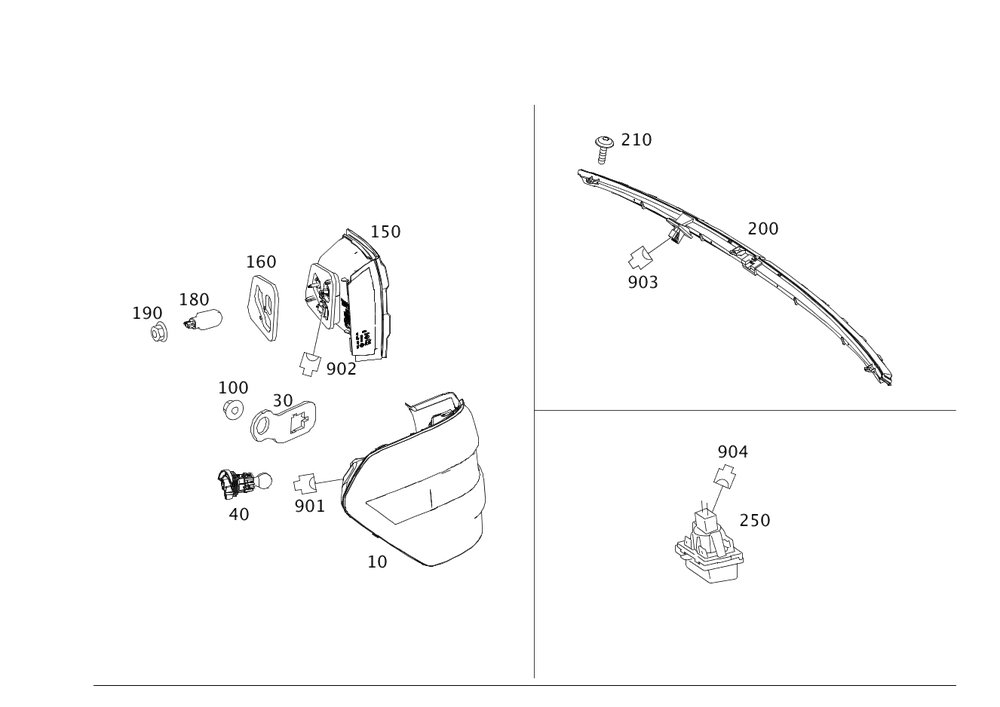 212-906-23-57 - Rear Lamp Combination 2006-2016 Mercedes-Benz ...