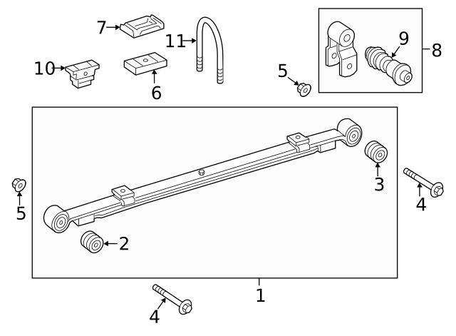 000-321-02-50 - Leaf Spring Rear Bushing 2014-2022 Mercedes-Benz ...
