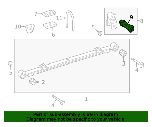 000-321-02-50 - Leaf Spring Rear Bushing 2014-2022 Mercedes-Benz ...
