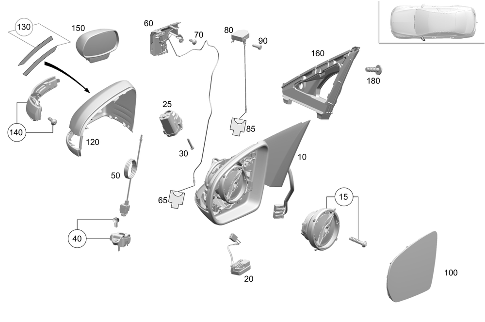 205-810-09-02 - Mirror Frame 2008-2018 Mercedes-Benz | Mercedes-Benz ...