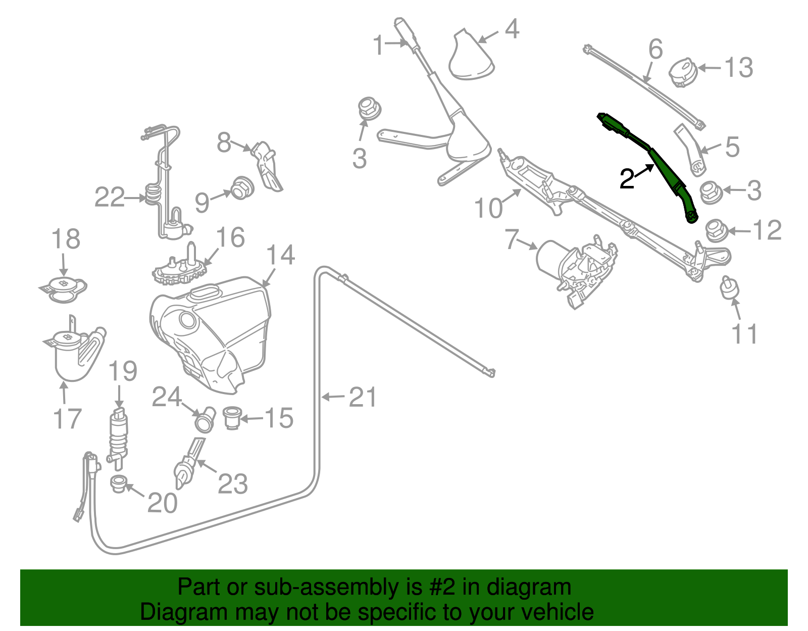 2005-2020 Mercedes-Benz Wiper Arm 171-820-07-44 | Mercedes-Benz Premier ...