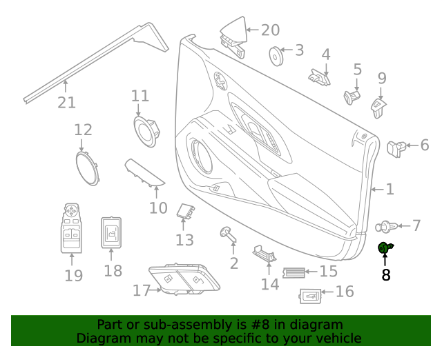 Genuine Toyota Door Trim Panel Clip part# 90118-WA119 for 2020-2024 ...