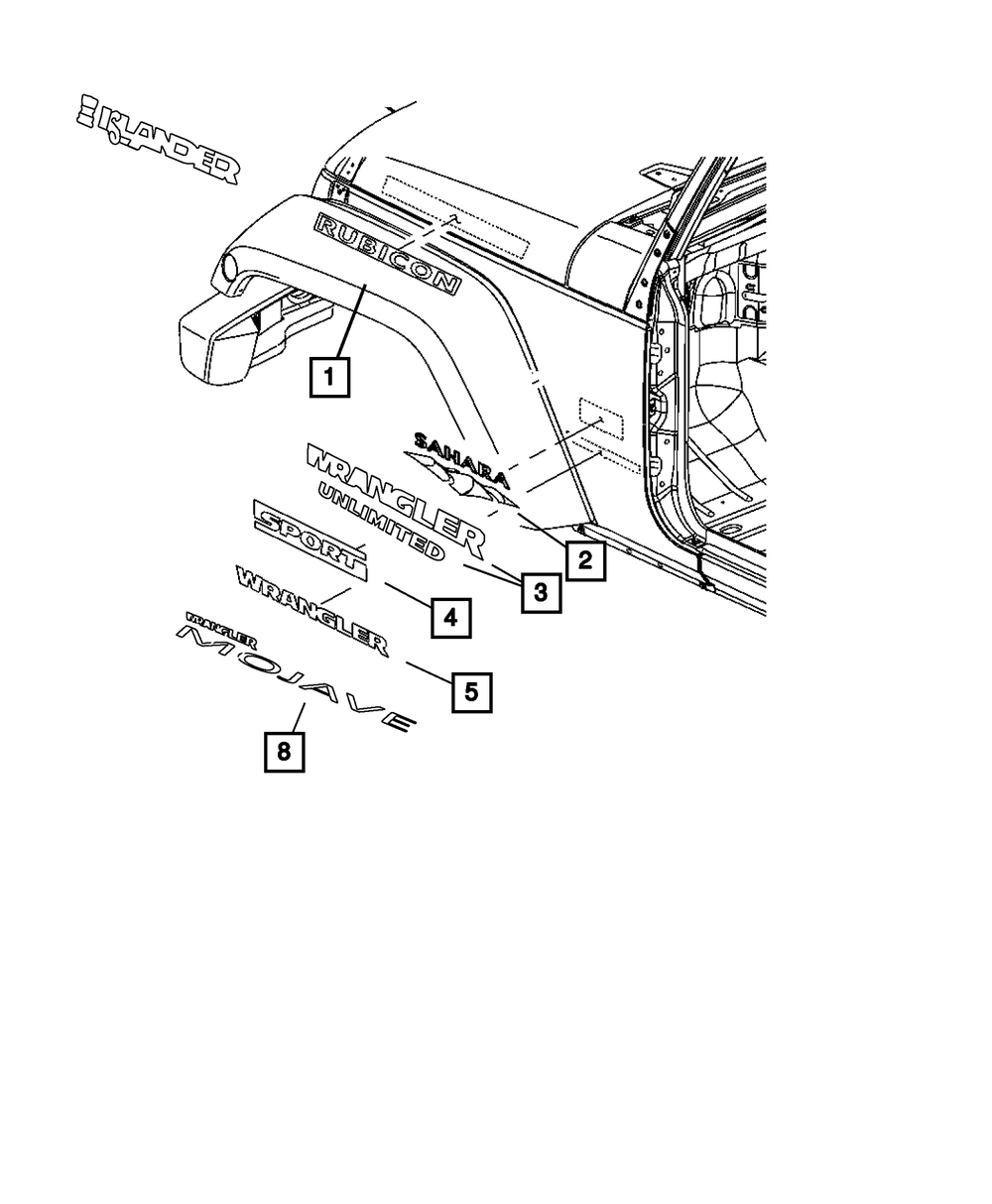 2007-2015 Jeep Wrangler OEM NEW Mopar 07-15 Jeep Wrangler Sahara 3.6L 3 ...