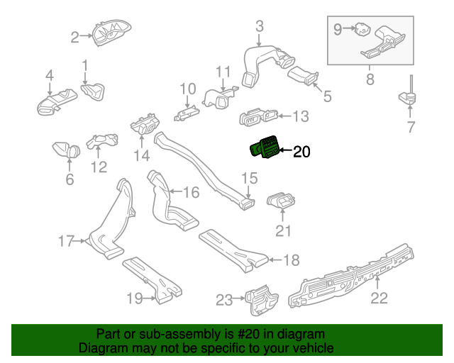 2017-2024 Audi Air Outlet Vent 8W0-819-203-B-6PS | Audi USA Parts