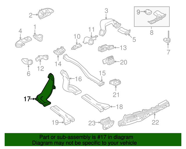 2017-2022 Audi Rear Duct 8W0-819-805-A | Audi USA Parts