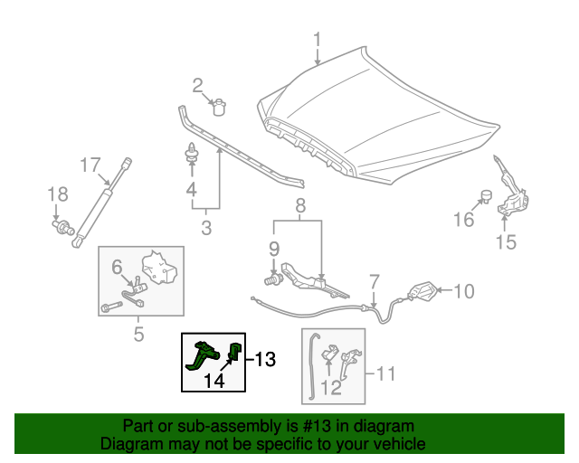 2010-2022 Toyota Sequoia Catch Lever 53540-0C050 | Toyota Parts