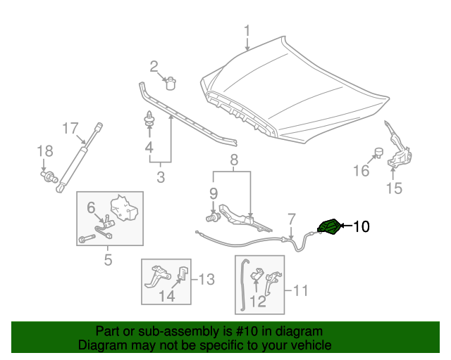 2007-2020 Toyota Release Handle 53601-0C010-C0 | Toyota Parts Center