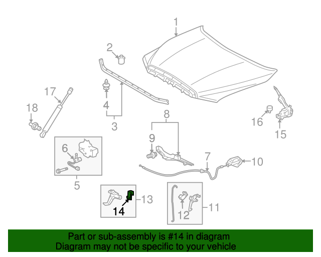 69759-0C010 - Hood Latch Clip - 2000-2022 Toyota | OEM Genuine Toyota Parts