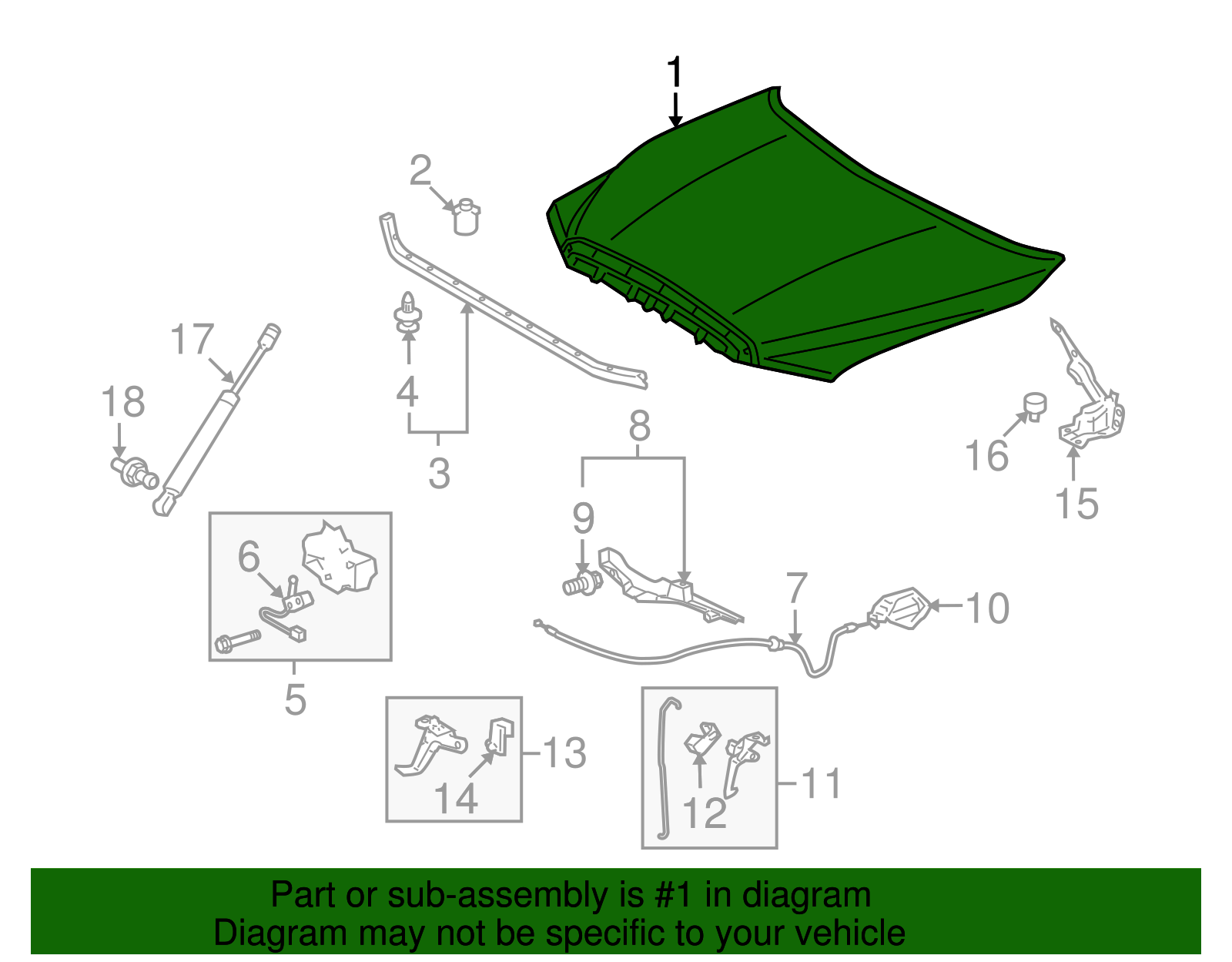 2007-2022 Toyota Hood 53301-0C030 | Toyota Parts Center
