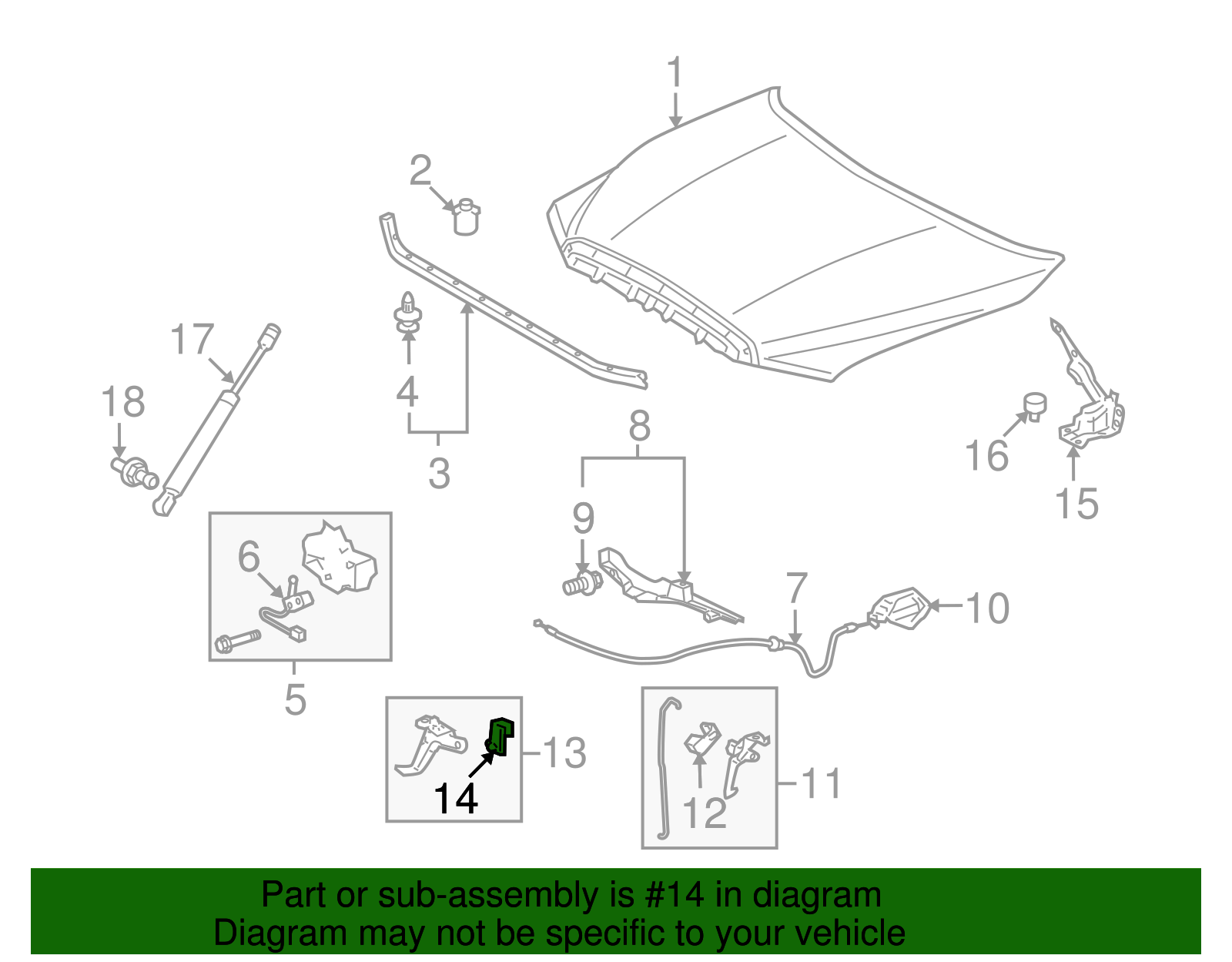 Toyota Parts Hood Latch Clip 69759-0C010 | Toyota Parts|Toyota Online ...