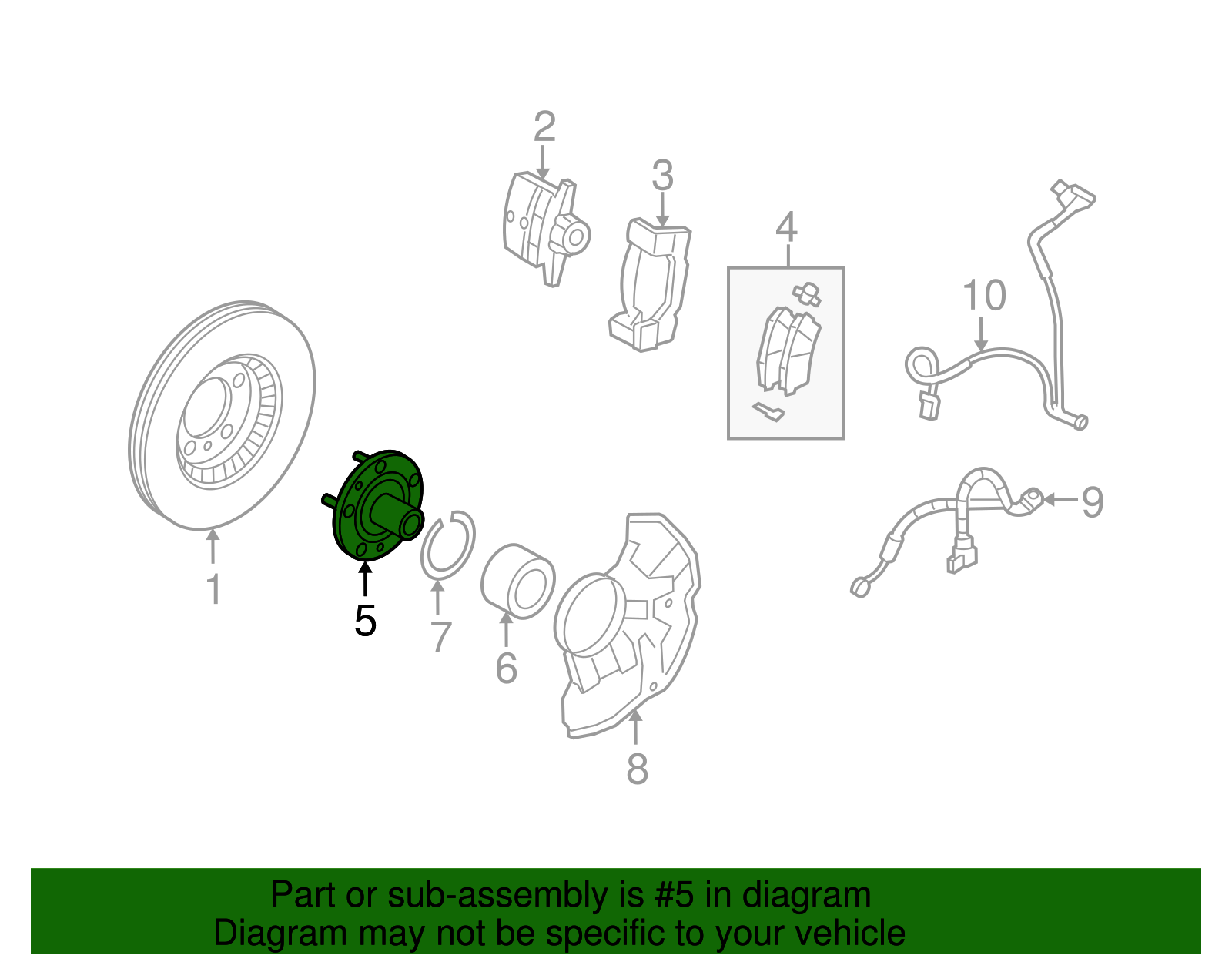 OEM Ford Motorcraft™ Hub & Bearing Assembly For 2006-2012 Ford - Part ...