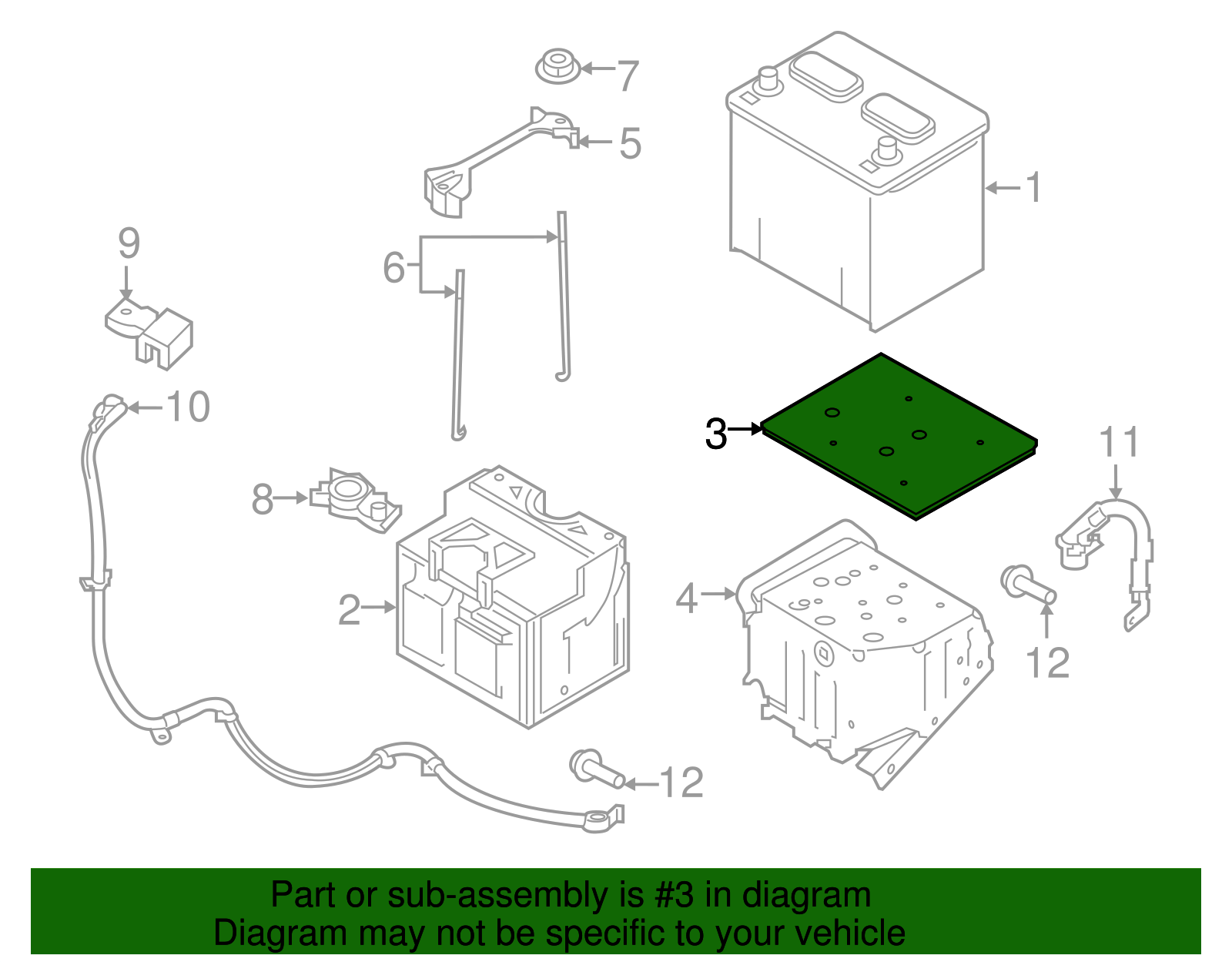 2009-2021 Nissan Battery Tray 24428-1FC0A | Ziegler Nissan of Orland Park