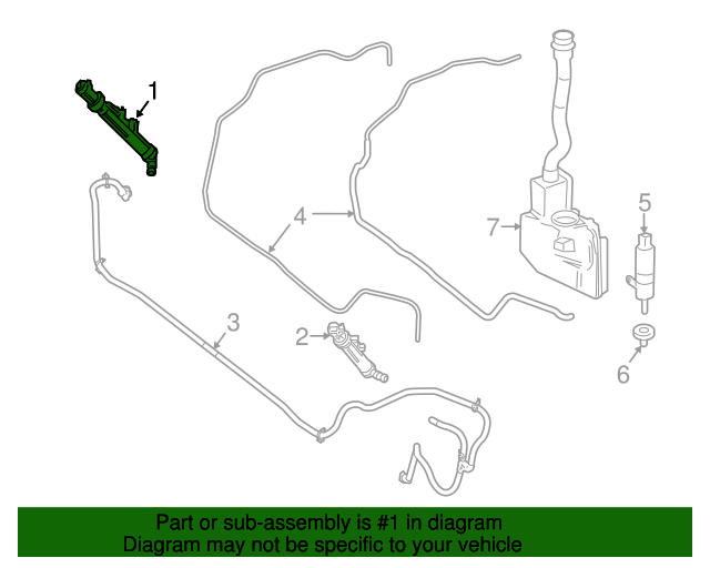 166-860-12-47 - Headlight Washer Nozzle 2012-2016 Mercedes-Benz ...