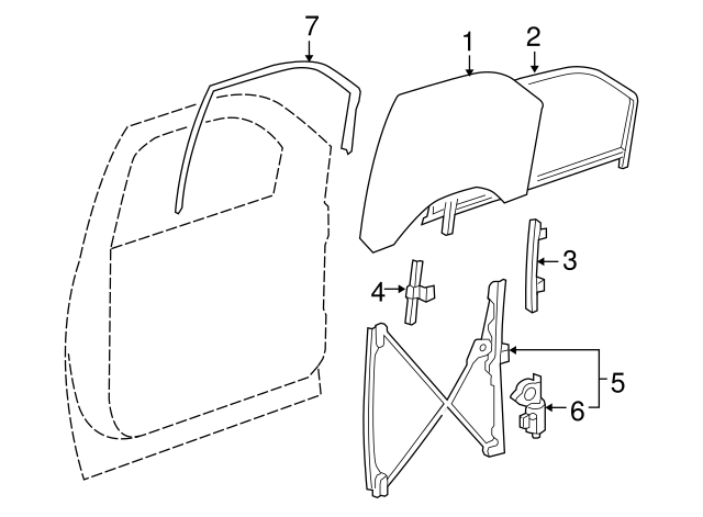 2007-2014 GM Front Driver Side Window Regulator with Motor 20971729 GM ...