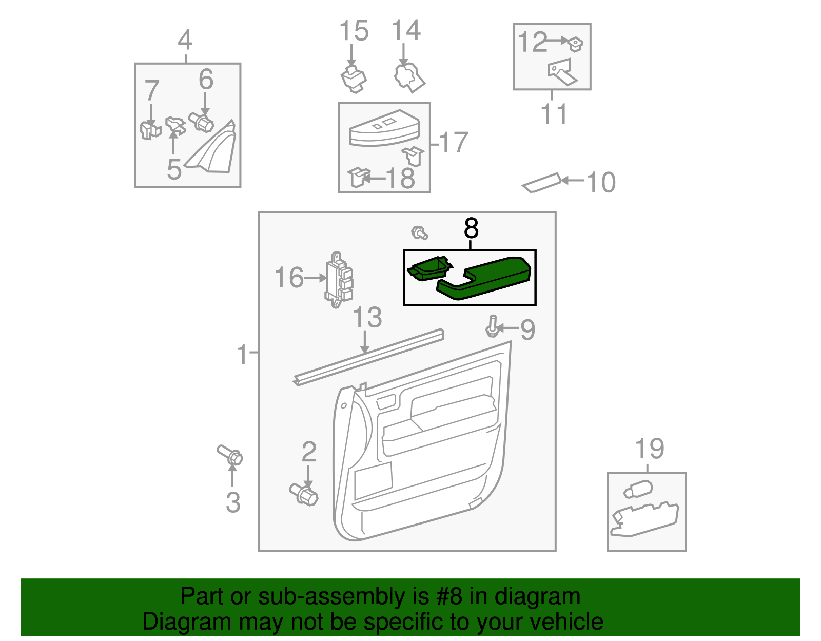 2007-2022 Toyota 2007-2022 Toyota - Door Armrest 74220-0C020-B0 ...