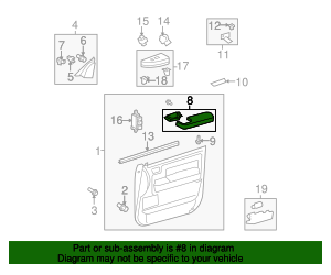 2007-2021 Toyota Door Armrest 74220-0C020-E0 | OEM Parts Online