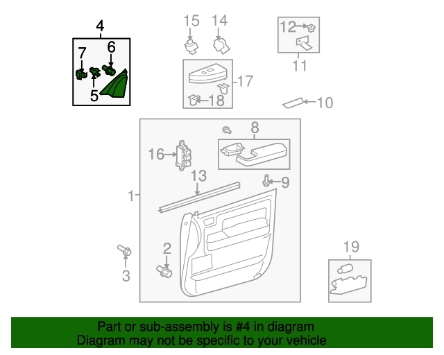 2007-2022 Toyota Door Mirror Trim Ring 67491-0C020-C0 | AutoNationParts.com