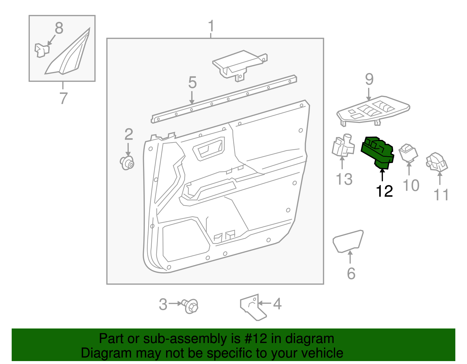 Genuine Toyota Window Switch part# 84820-0E020 for 2014-2023 Toyota ...