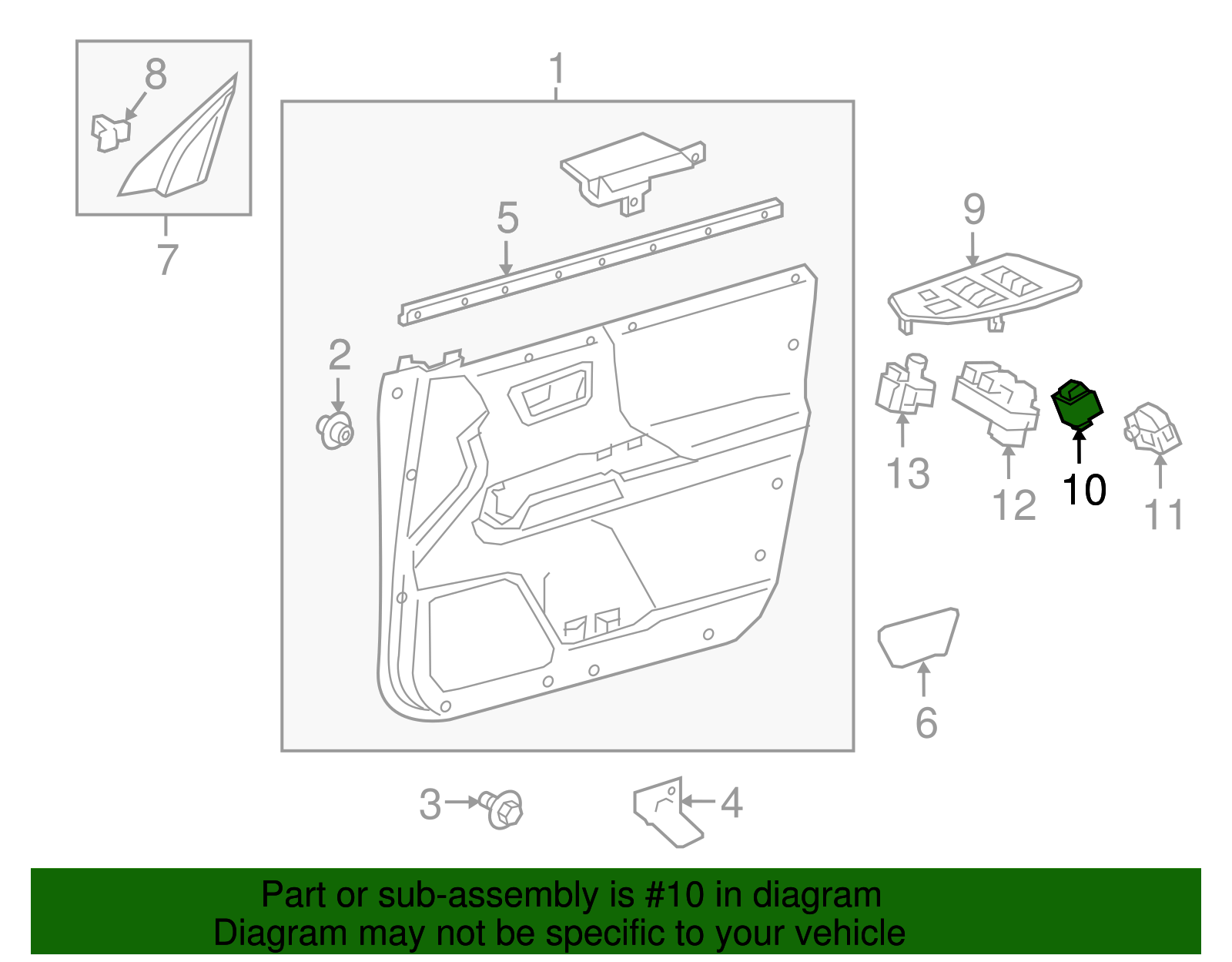 84930-0E160 - Door Lock Switch 2014-2024 Toyota | AutoNation Parts