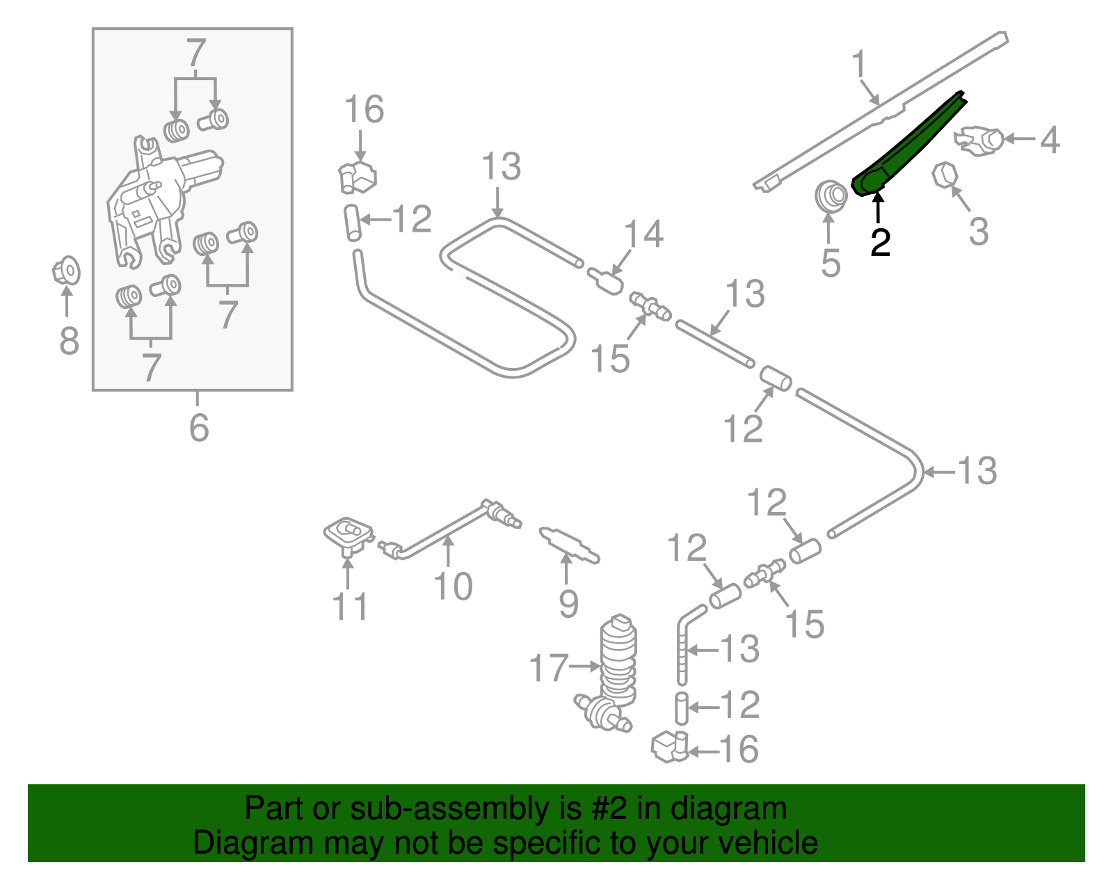 2010-2019 Volkswagen Wiper Arm 6R6-955-707-B | RealVolkswagenParts.com