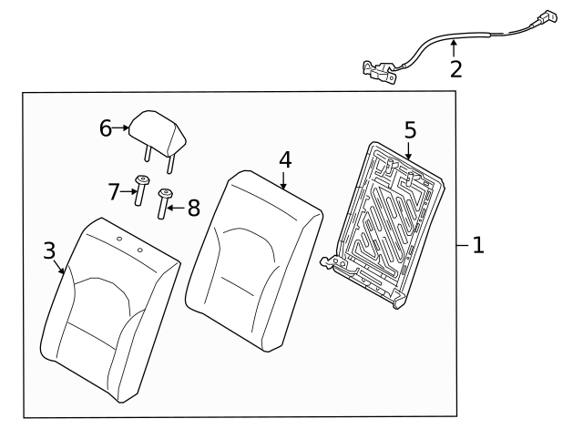 89310-M6500 - Seat Back Panel 2019-2023 Kia Forte | Kia.Parts Store