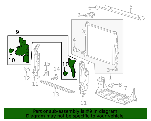 2016-2023 Chevrolet Camaro Passenger Side Radiator Air Baffle 84027004 ...